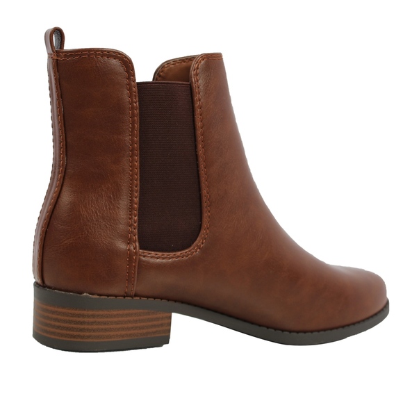 Shoes | Lt Brown Faux Leather Chelsea Dress Short Boot | Poshmark